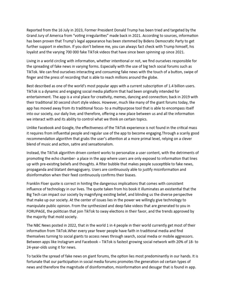 Fake News Final Transcript | PDF | News | Human Communication