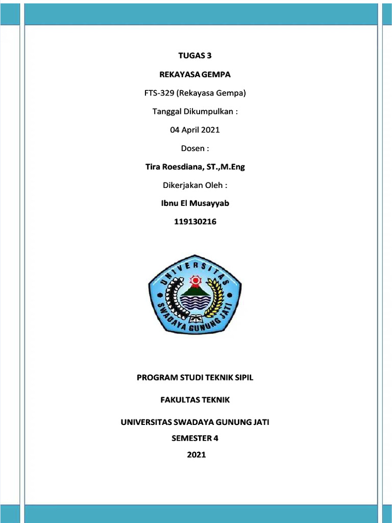 PDF Tugas 3 Rek Gempa Ibnu El M 119130216 Kelas K Compress | PDF | Technology & Engineering