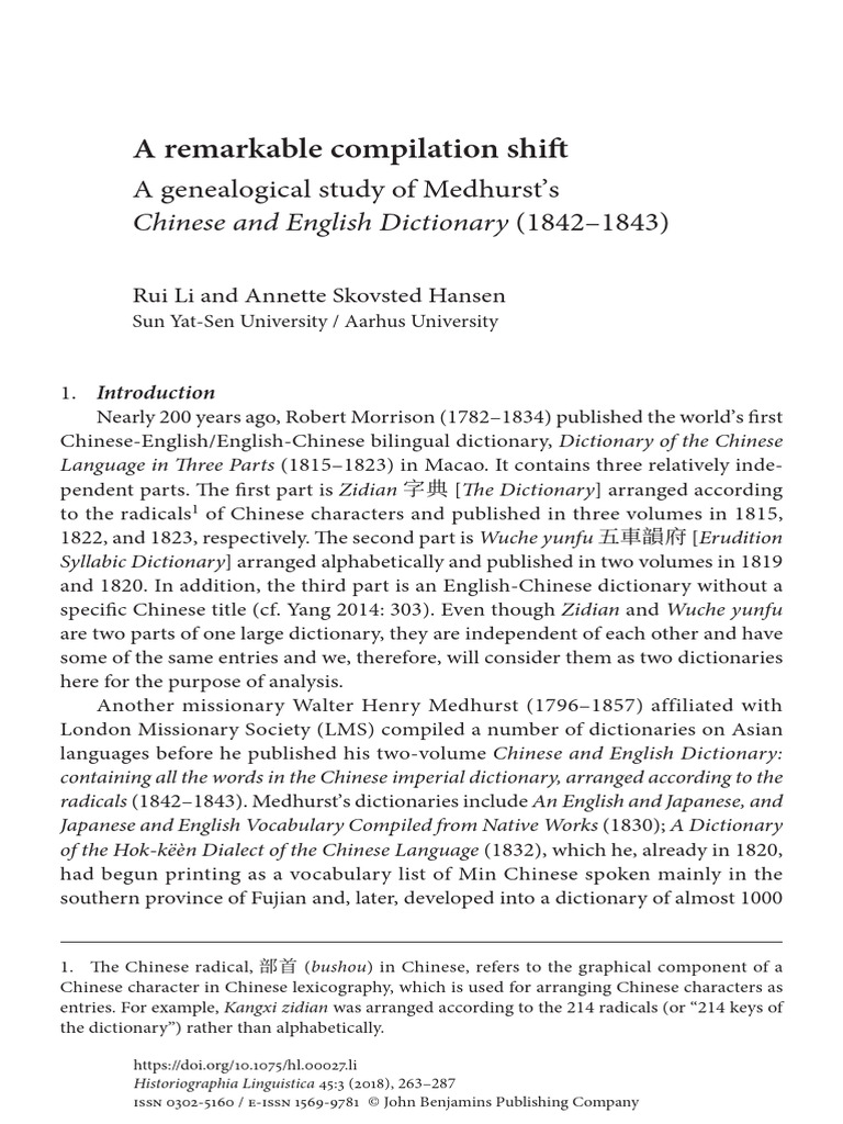Genealogy of Medhurst's Dictionary | PDF | Languages Of Taiwan ...