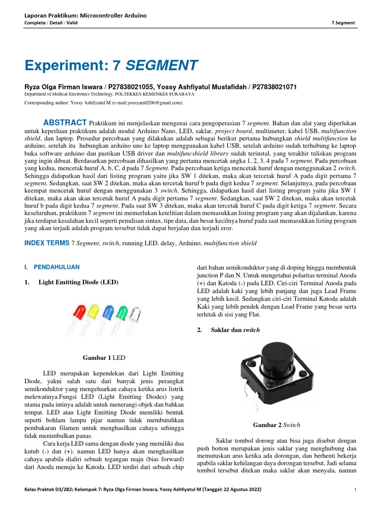 Kelompok 7 - 2B2 - Praktikum 2 (7 Segment) | PDF