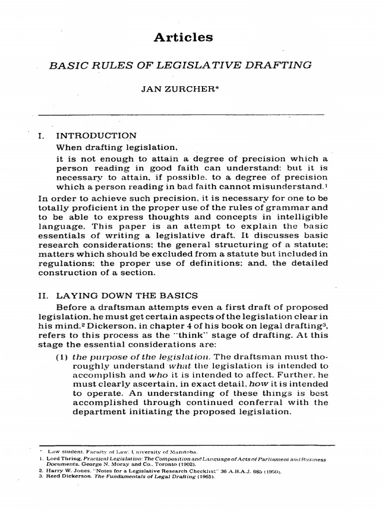 Basic Rules of Legislative Drafting | PDF