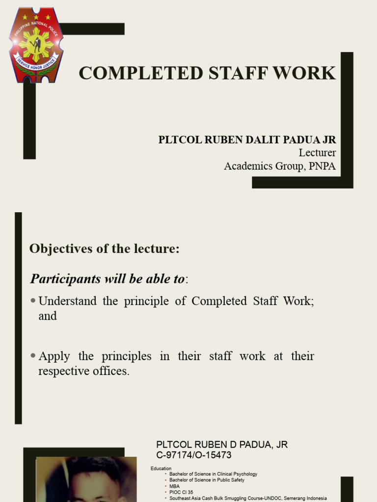 Complete Staff Work 1 | PDF | Information | Memorandum