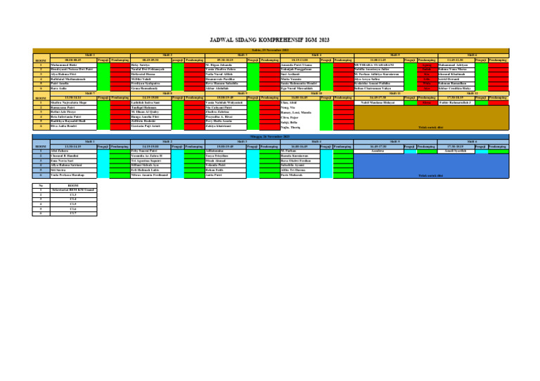 Jadwal Sidang Akhir IGM 2023 | PDF