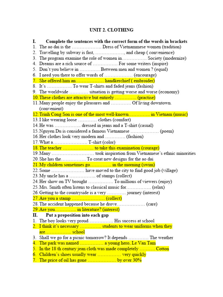 Unit 2 | PDF | Softlines (Retail) | Fashion