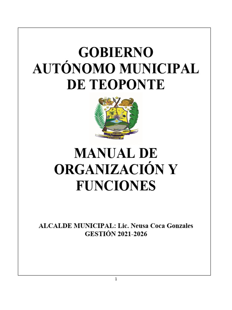 Manual de Funciones de Gam - Teop Ok | PDF | Alcalde | Administración ...