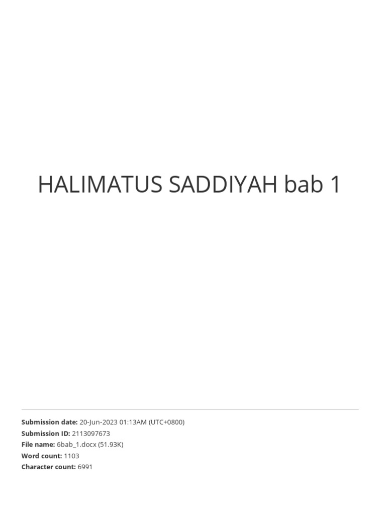 HALIMATUS SADDIYAH Bab 1 | PDF