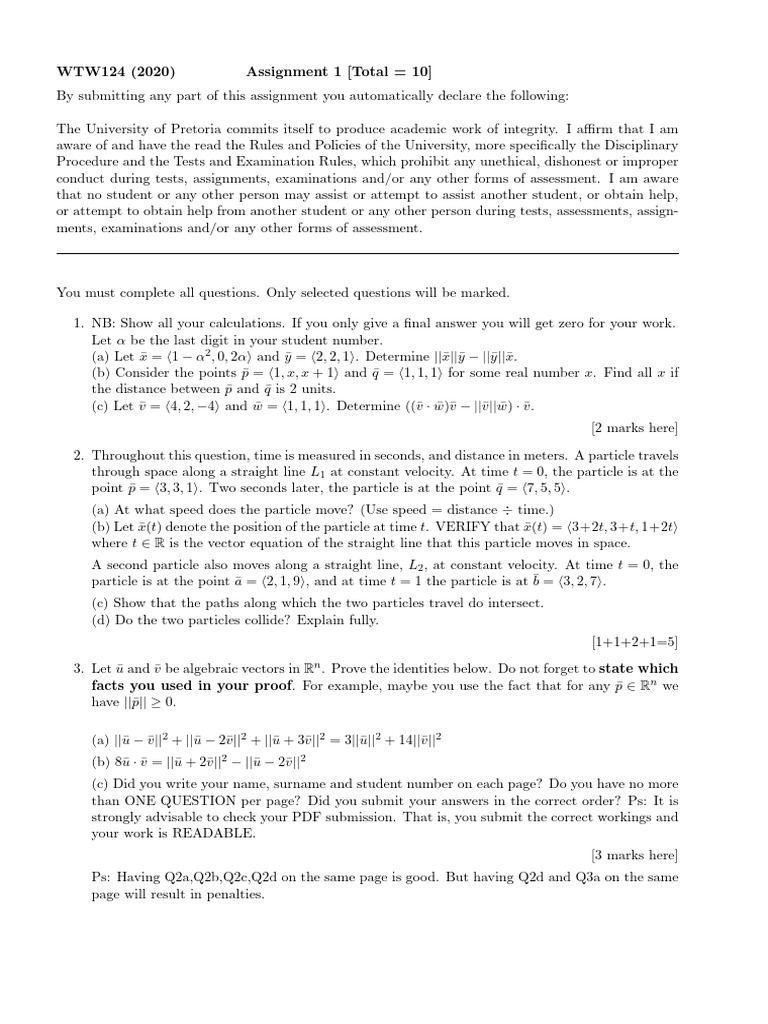 Assignment 1 | PDF | Applied Mathematics | Applied And Interdisciplinary Physics