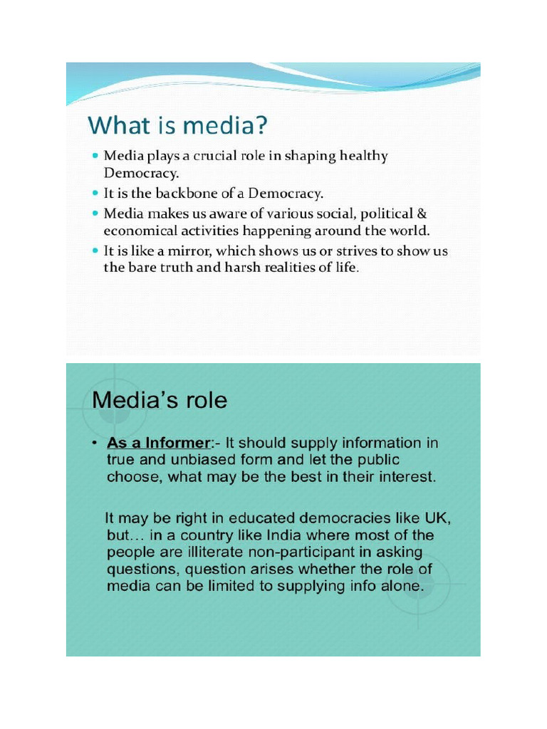 Poject - Role of Media in Democracy | PDF | Mass Media | Democracy