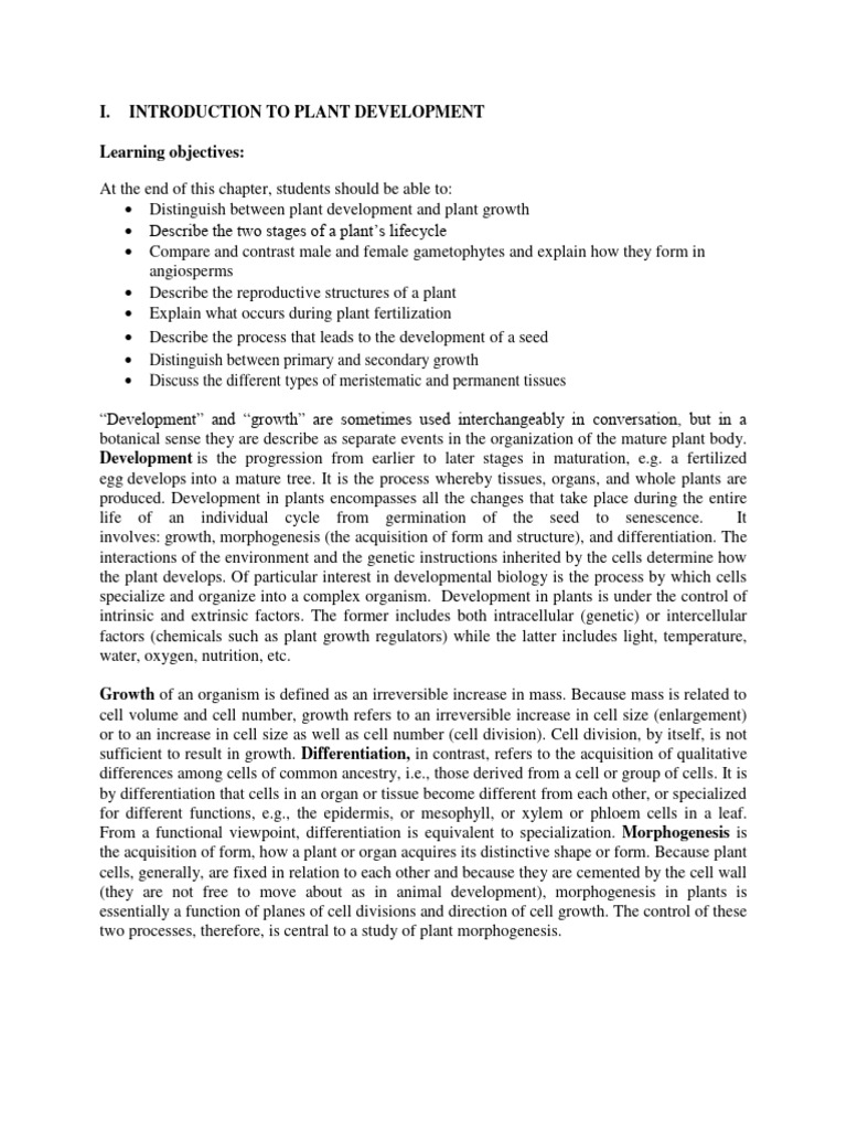 Introduction To Plant Development | PDF | Seed | Flowers