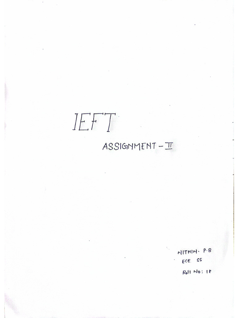 IEFT Assignment 2 | PDF