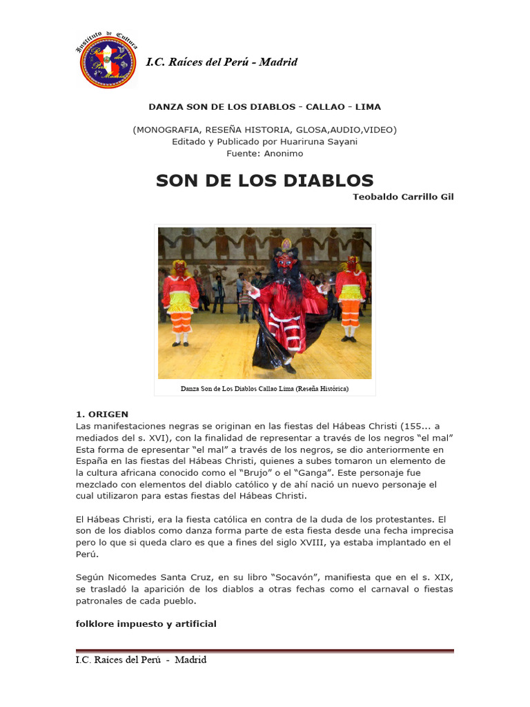 Son de Los Diablos | PDF | Perú | España
