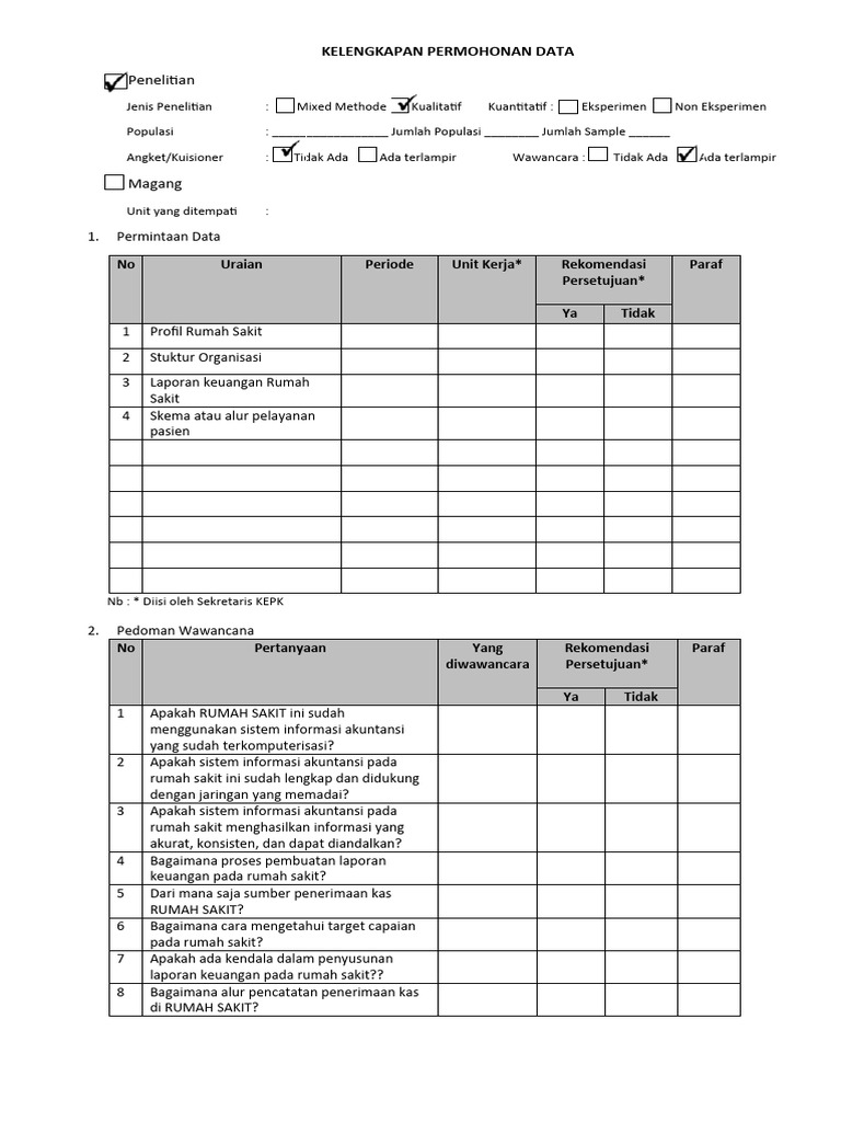 New - Form Permintaan Data | PDF