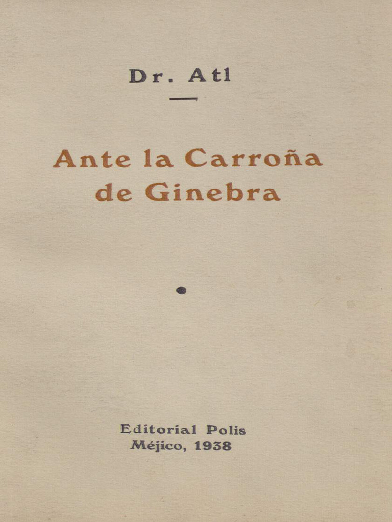 Ante La Carroña de Ginebra DR Alt (1938) Formato Original | PDF