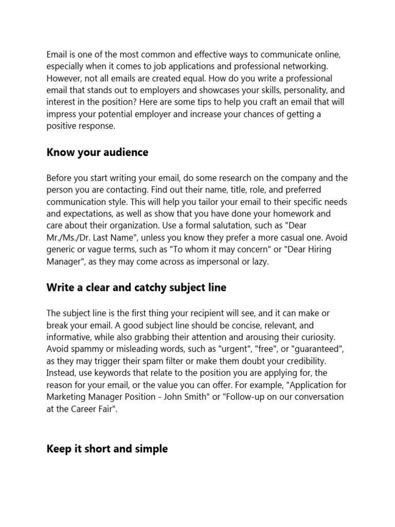 Email Writing Tips | PDF | Email Spam | Communication