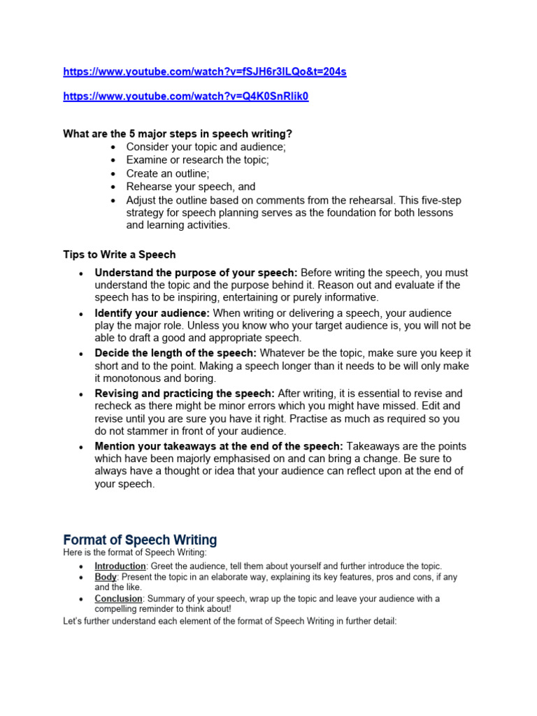 Speech Writing | PDF | Rhetoric | Speech