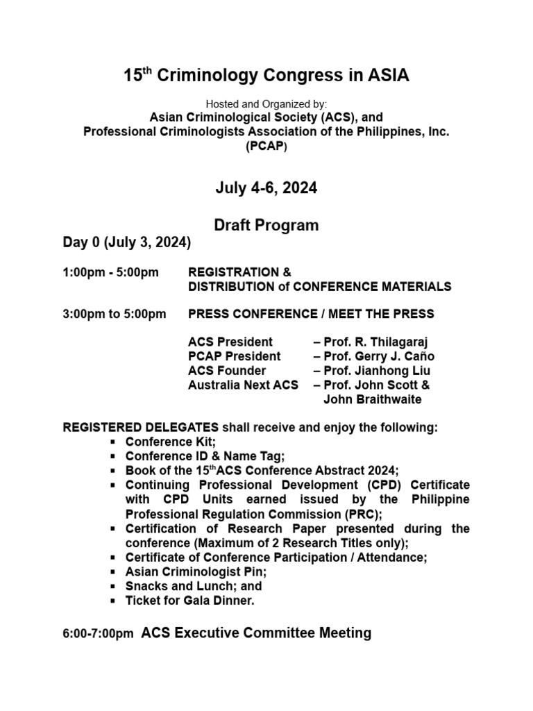 15th Criminology Congress in ASIA | PDF | Science & Mathematics