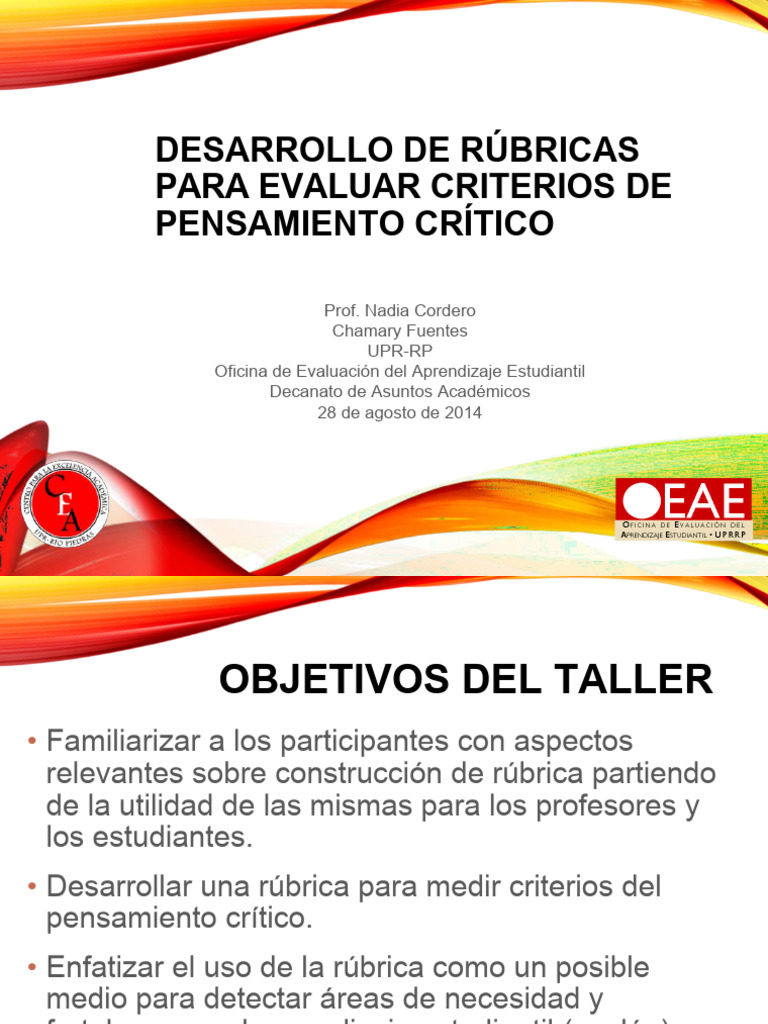 Rúbricas Para Evaluar Pensamiento Crítico Pdf Evaluación Rúbrica 6990