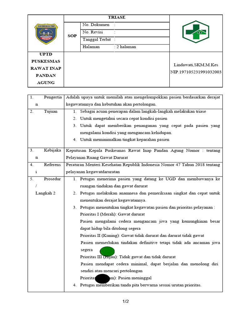 Sop Triase | PDF