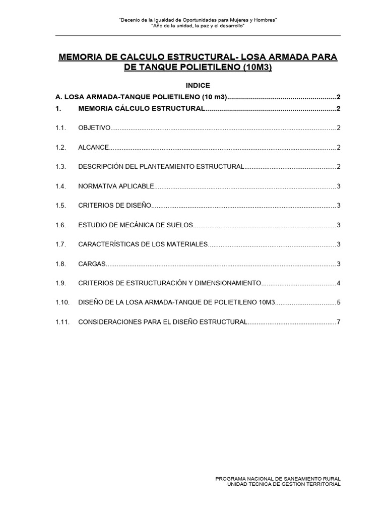 20230324memo Losa Armada - 10 m3 | PDF | Hormigón | Fundación (Ingeniería)