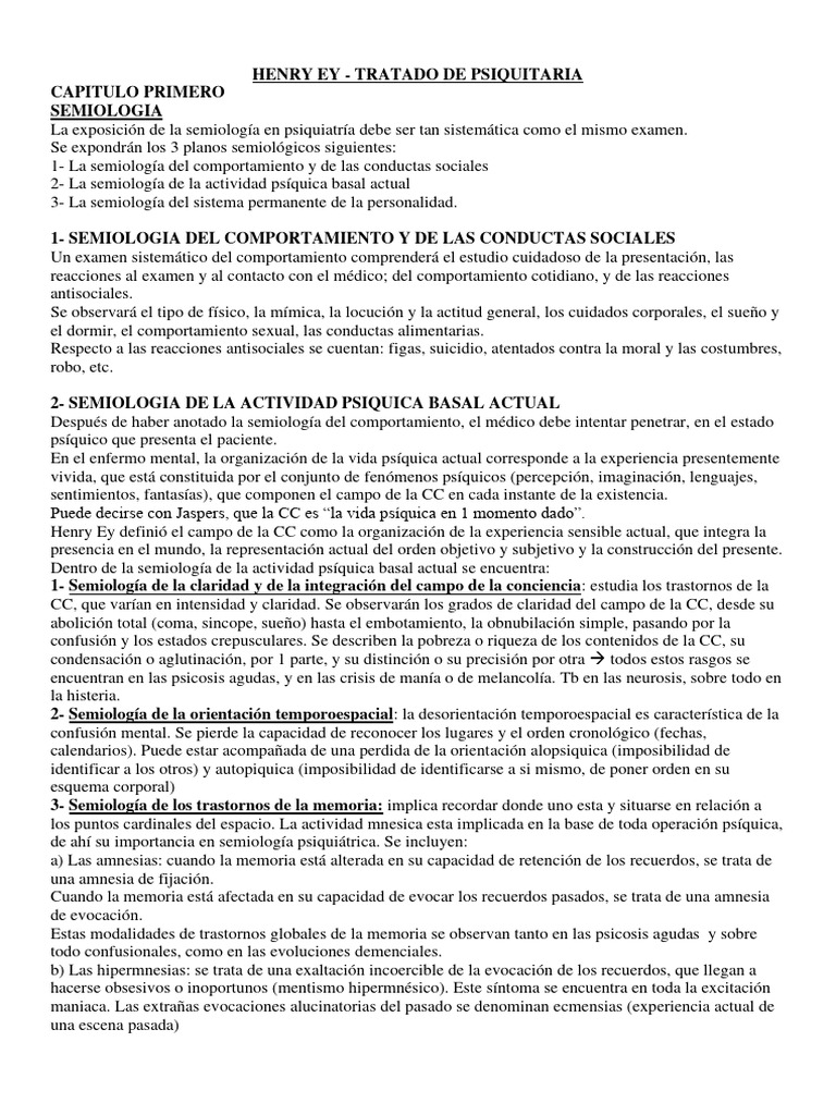 Henry Ey | PDF | Neurosis | Esquizofrenia