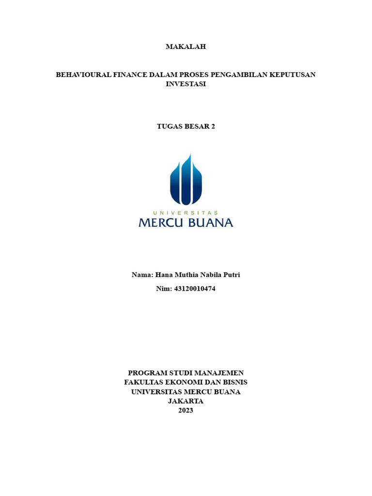 Hana Muthia Nabila Putri - 43120010474 - TB 2 - BCF | PDF