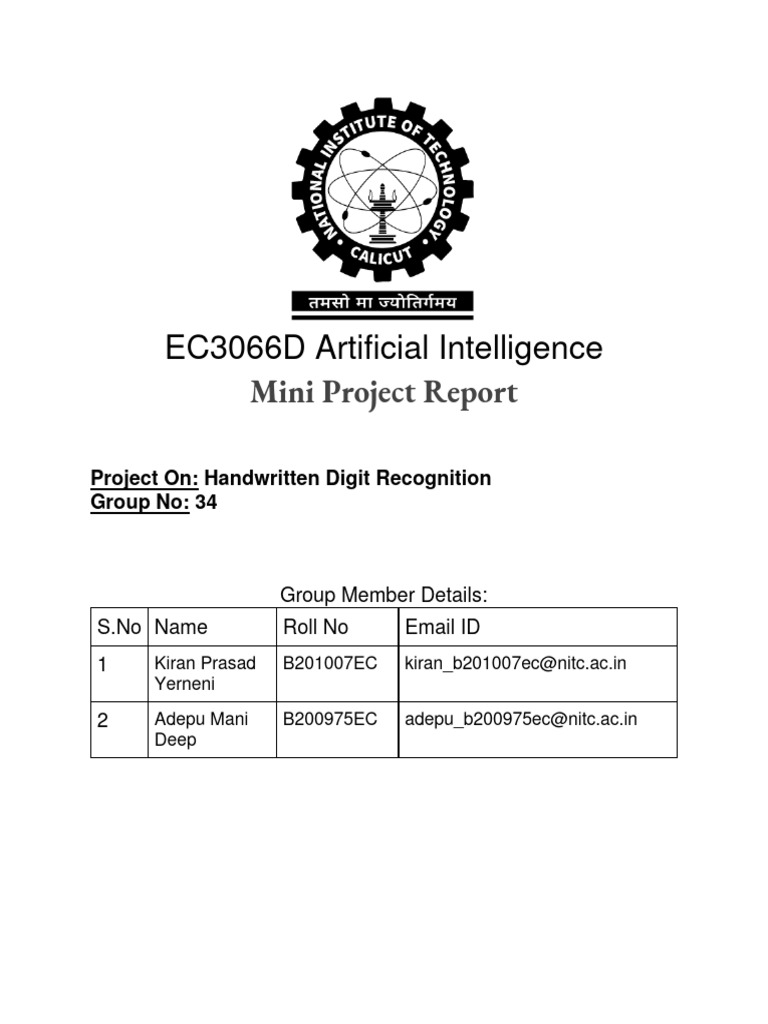 Ai Mini Project Report Pdf Artificial Neural Network Artificial