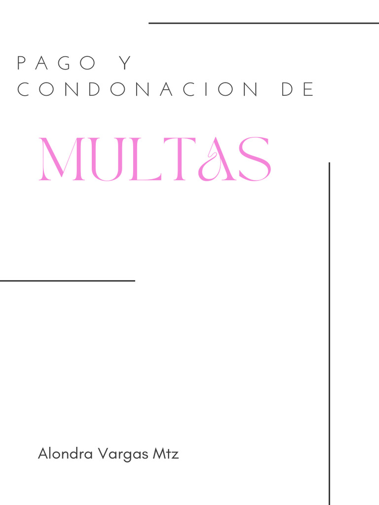 Pago y Condonación de Multas | PDF | Multa (pena) | Alivio de la deuda