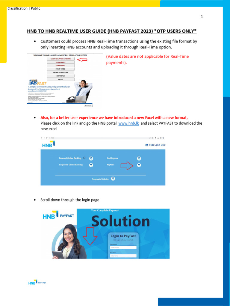 Realtime User Guide HNB Payfast-1 | PDF | Microsoft Excel | Real Time Computing