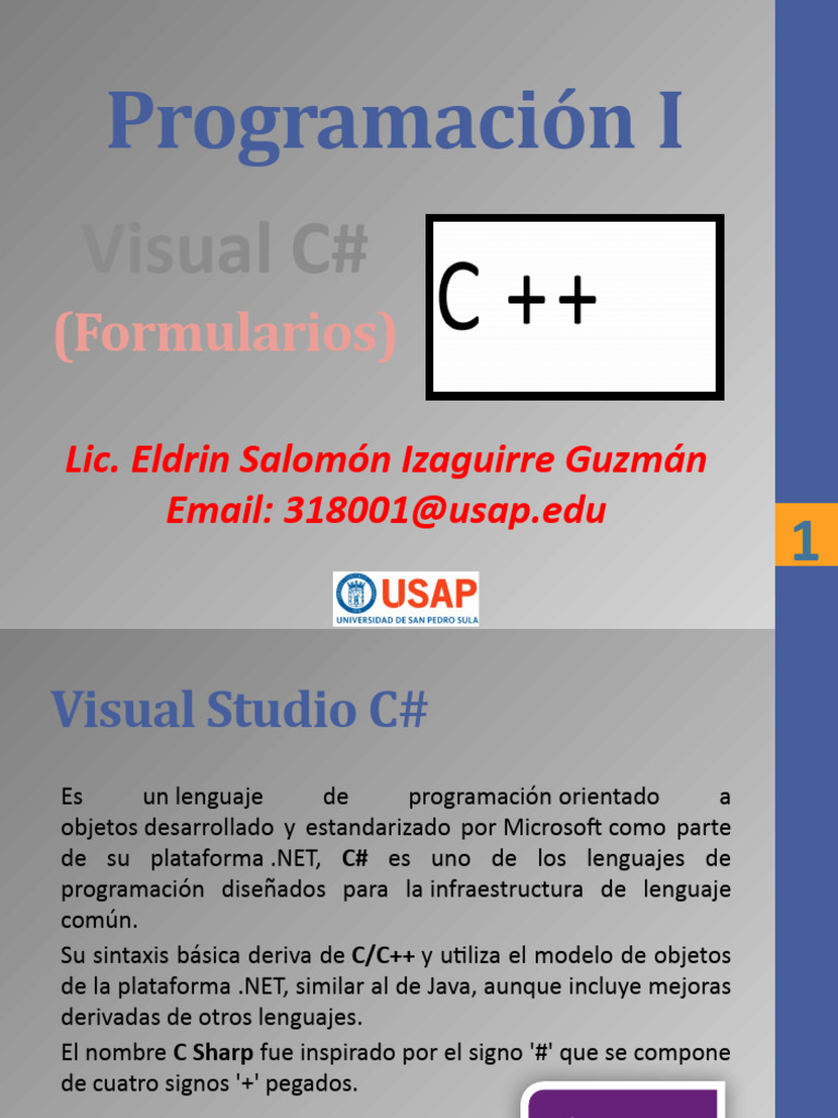 INTRODUCCIÓN - (Formularios C#) | PDF | Objeto (informática) | Lenguaje de programación