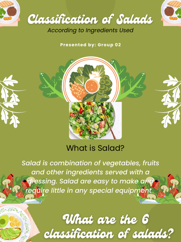 Classification of Salads | Download Free PDF | Salad | Pasta