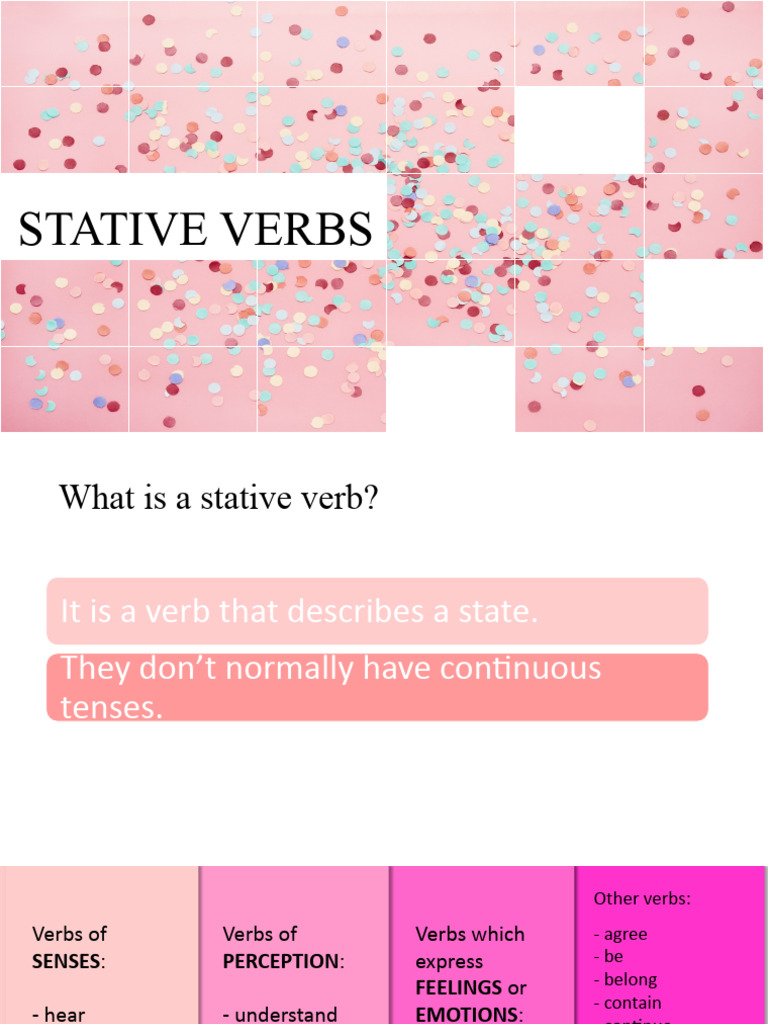 Stative Verbs | PDF | Odor | Verb