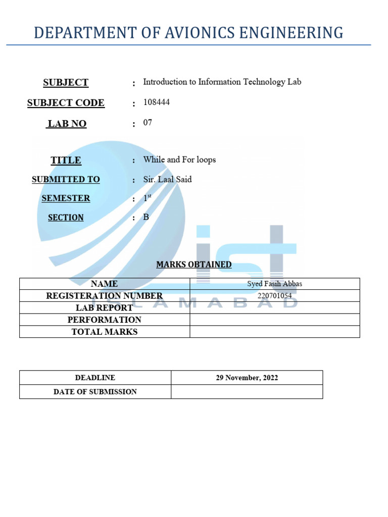 Programing Using While And For Loops Pdf Control Flow Computer Engineering 2230