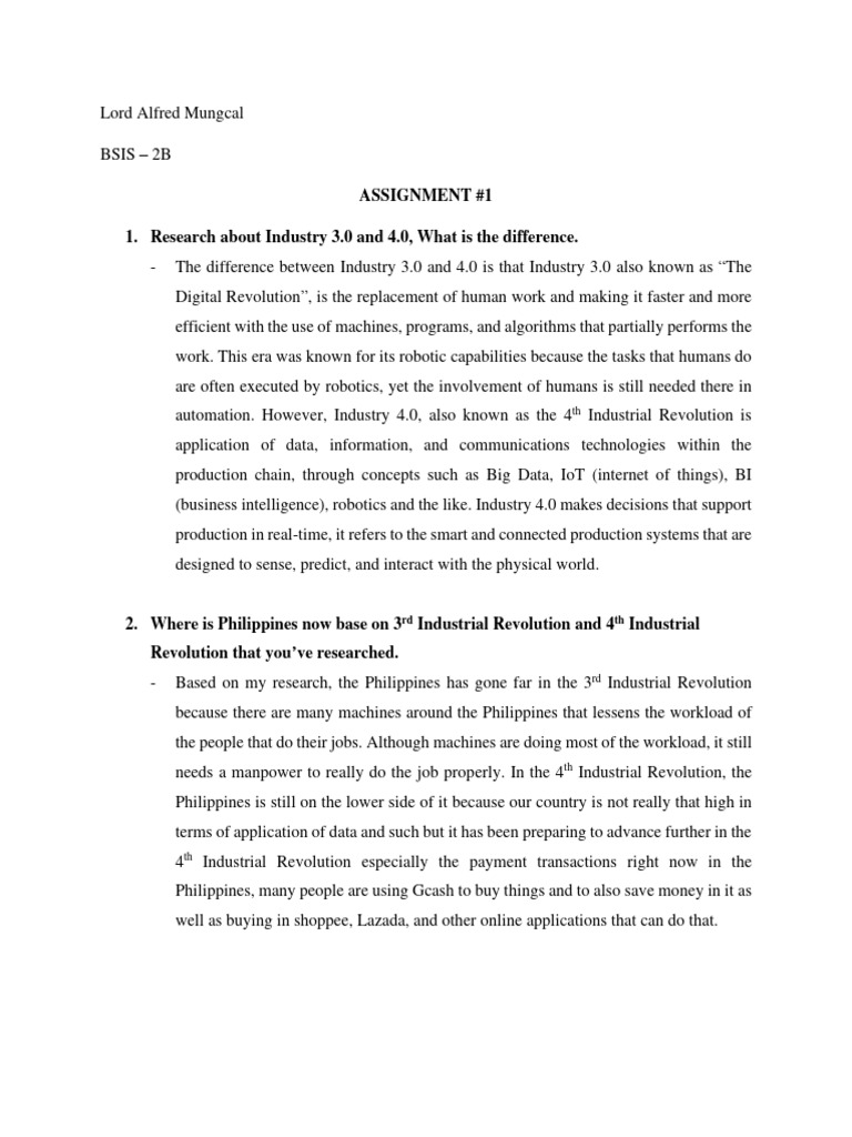 Assignment1 Mungcal Lord Alfred T | PDF | Computer Science | Computing