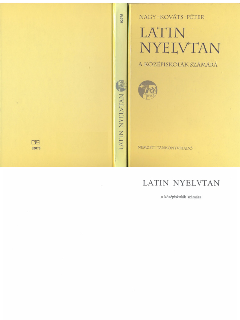 Nagy Kováts Péter-Latin Nyelvtan | PDF