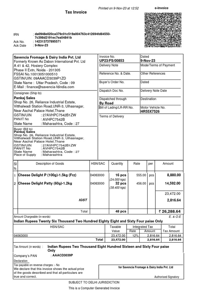 Pankaj Sales | Download Free PDF | Taxes | Invoice
