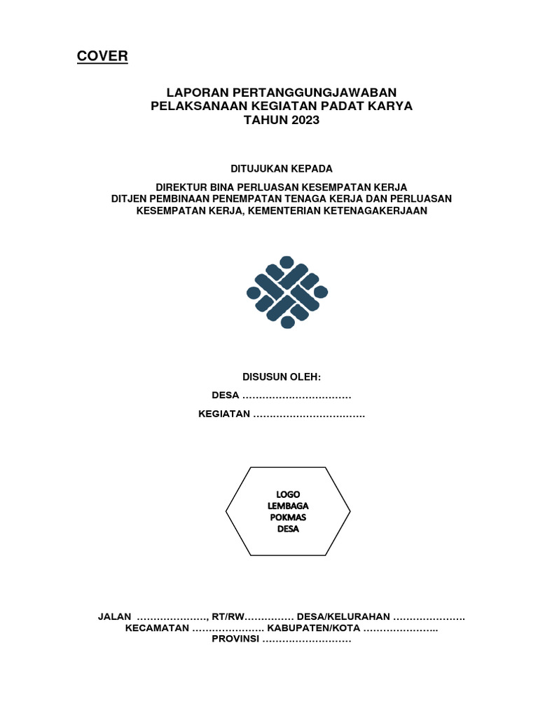 Format LPJ Padat Karya 2023 | PDF