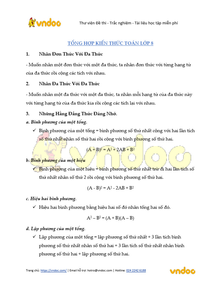 Tong Hop Kien Thuc Lop 8 | PDF