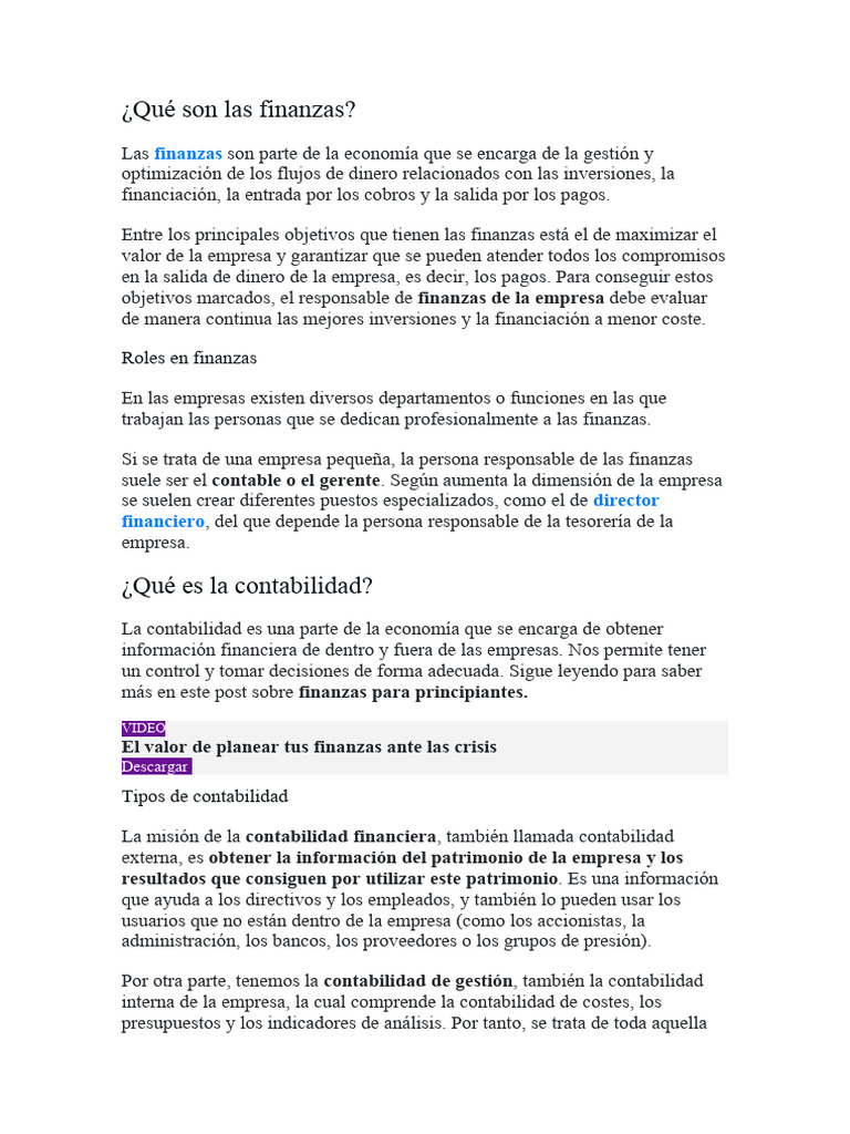 Qué Son Las Finanzas | PDF | Contabilidad | Business