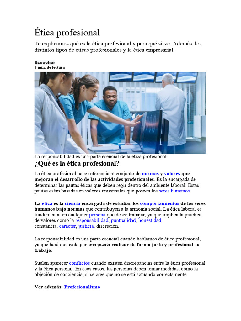 Que Es Etica | PDF | Ética profesional | Comportamiento