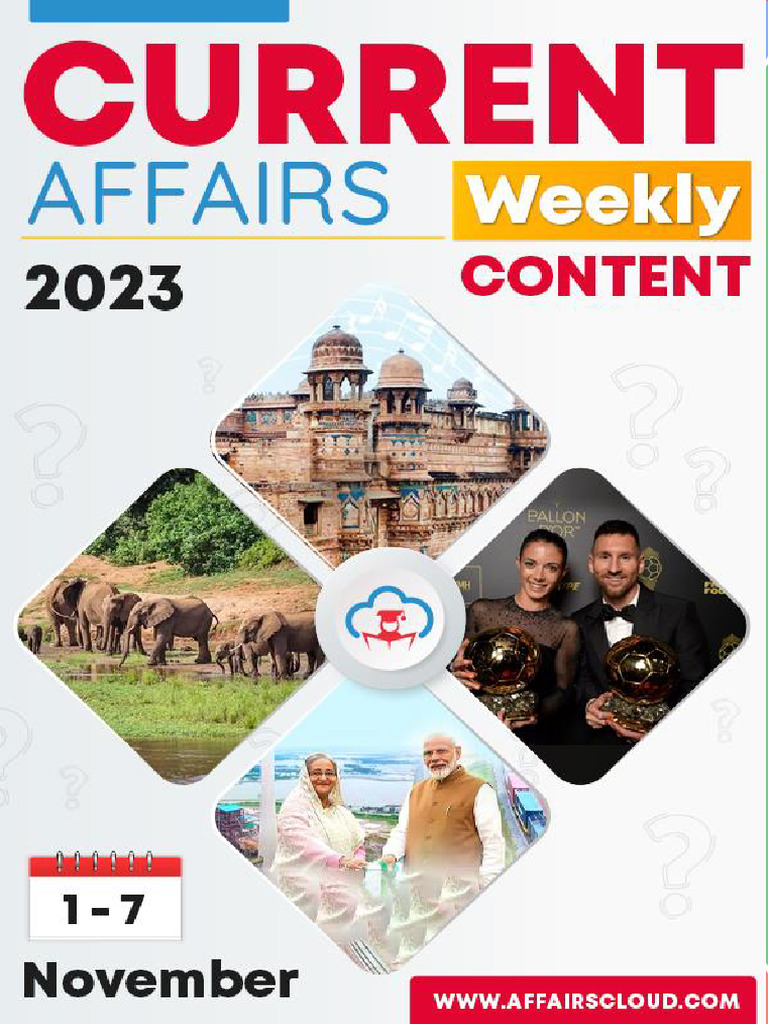 Current Affairs Weekly Content PDF November 2023 1st Week by ...