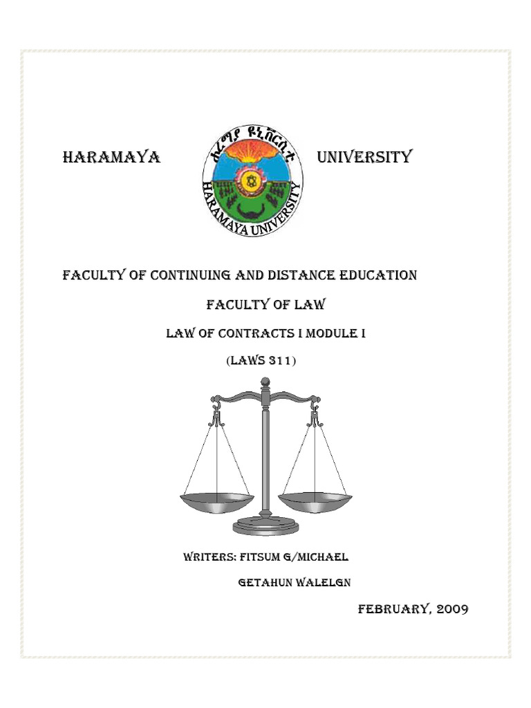Law Of Contracts I Module I Pdf Law Of Obligations Legal Liability