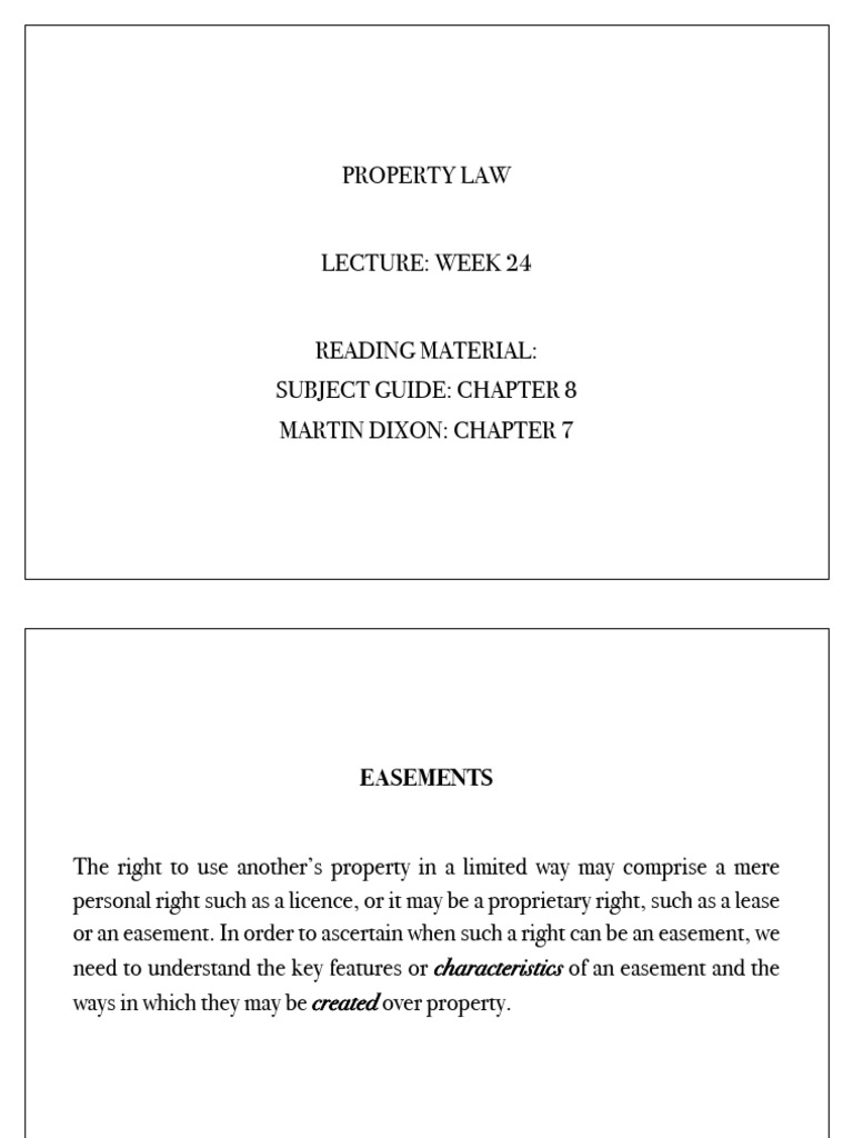 Easements Slides | PDF | Easement | Real Property Law