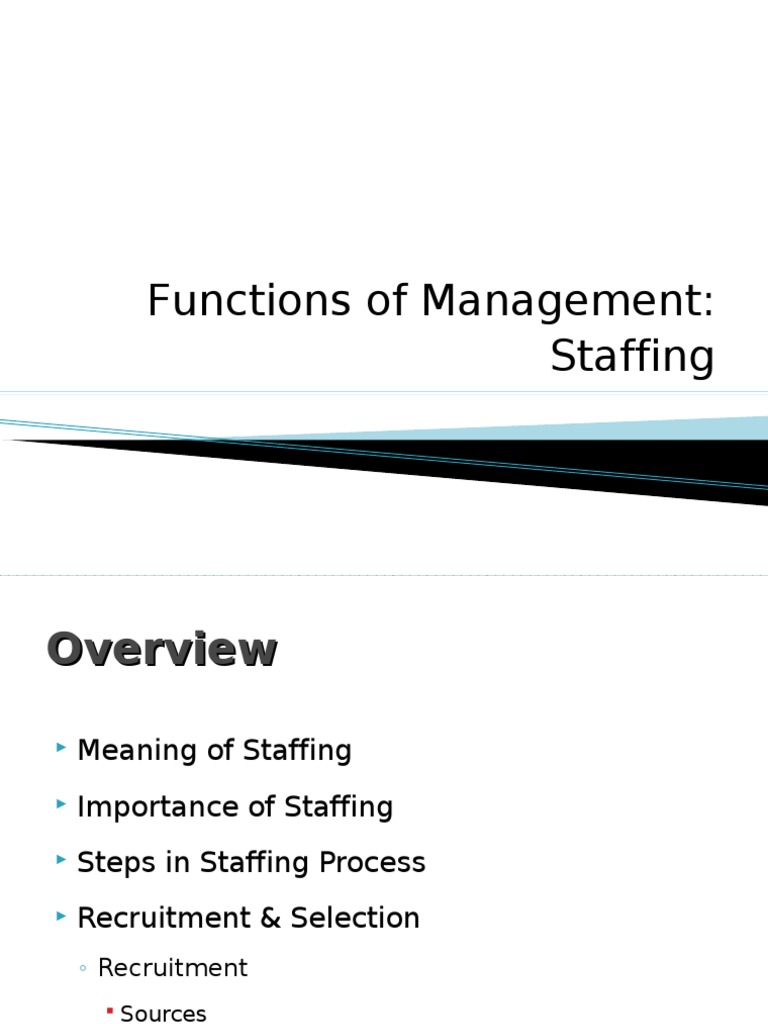 Functions of Management: Staffing | PDF | Self-Improvement