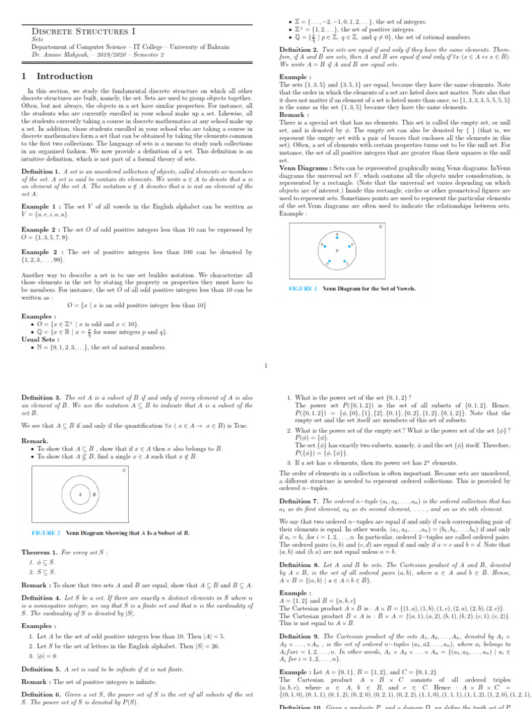 Chapter 5 - Sets | PDF | Set (Mathematics) | Mathematics