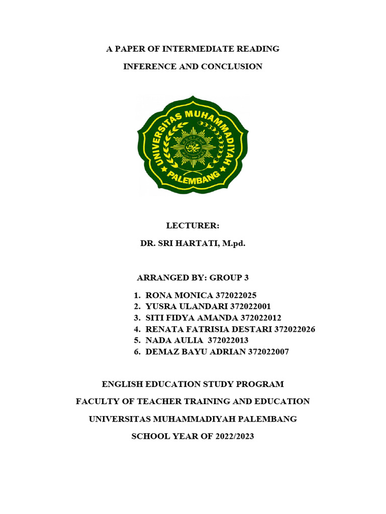 Inference vs Conclusion Paper | PDF | Inference | Information