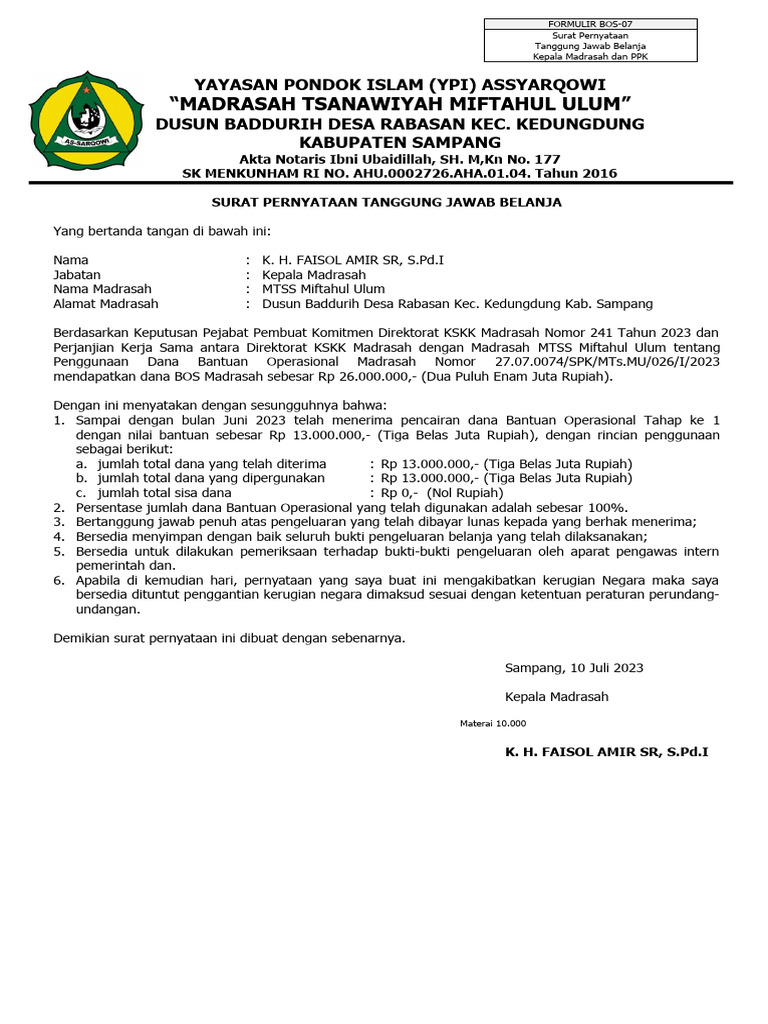 Bos 07 - SPTJB Tahap 2 2023 | PDF