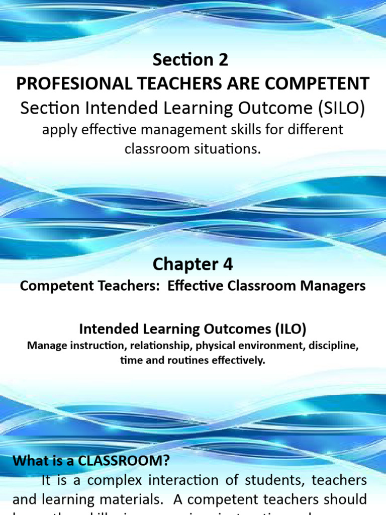 Section 2 Professional Teachers Are Competent Chapter 4 | PDF ...