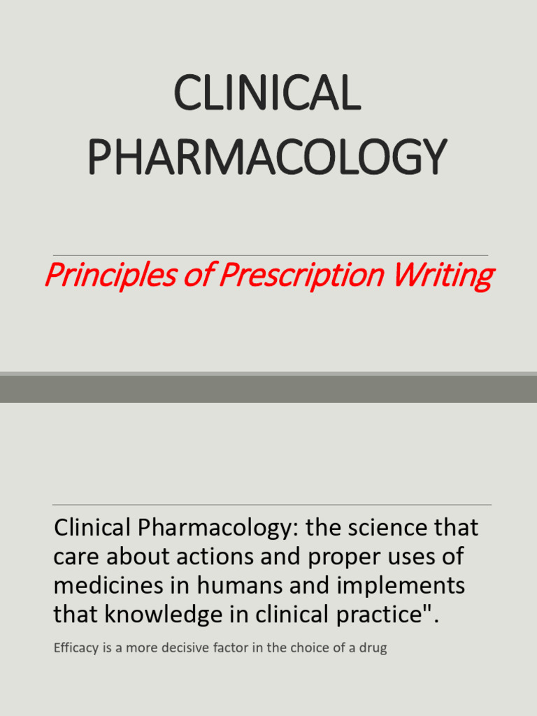 2 CLINICAL PHARMACOLOGY - Prescription - Writing | PDF | Medical ...