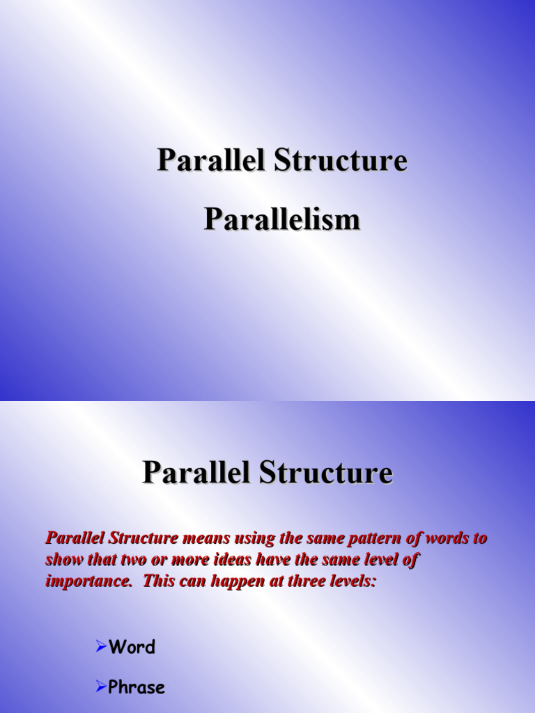Parallel Structure | PDF | Semantic Units | Linguistic Typology