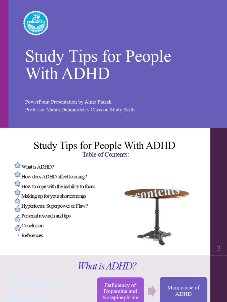 Study Tips For People With ADHD | PDF | Attention Deficit Hyperactivity Disorder | Mental Health